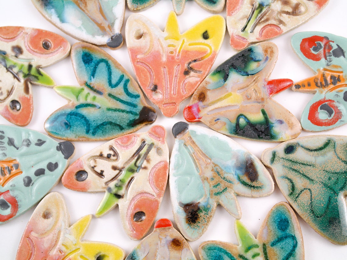 Catie's Ring of Fire Fireflies Handmade Ceramic Tiles for Mosaic Design ...
