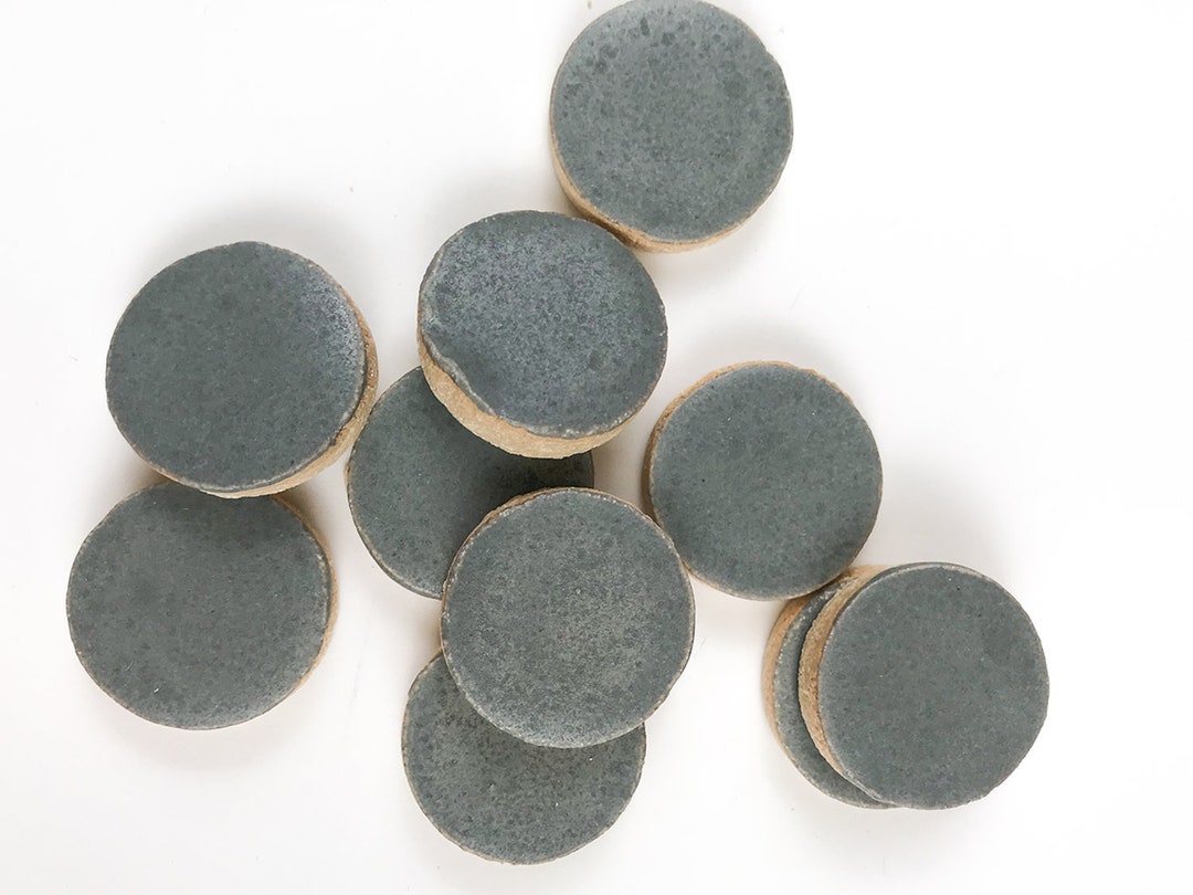 Manta Ray Grey Circles Handmade Ceramic Tiles for Mosaic Design. - Etsy