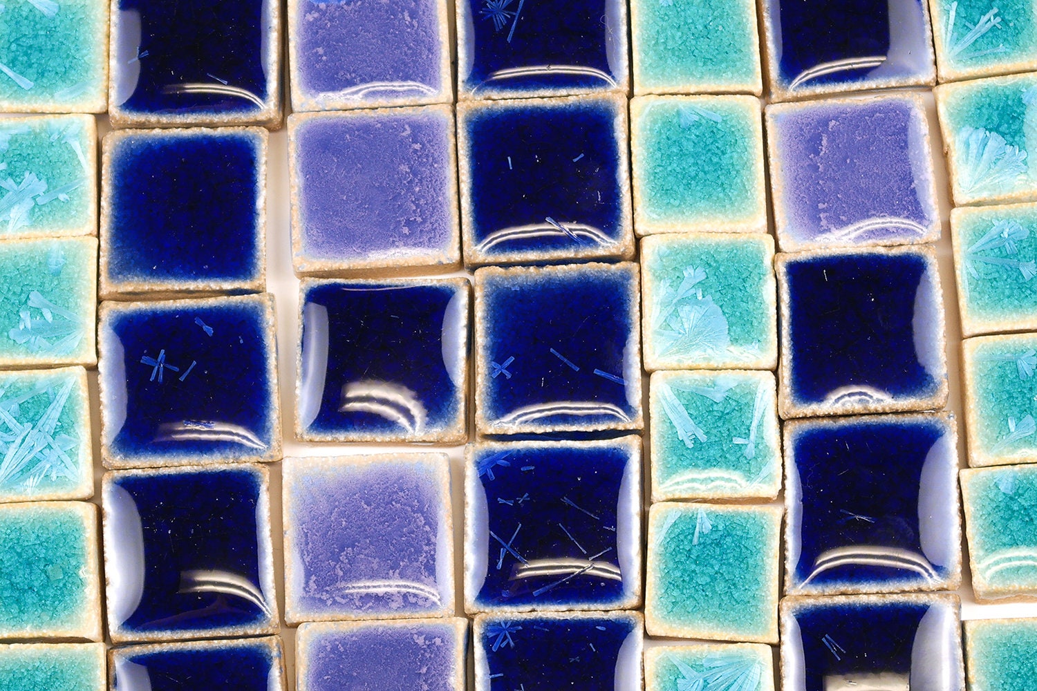 Royal Blue Rectangular Handmade Ceramic Tile for Mosaic Design | Etsy