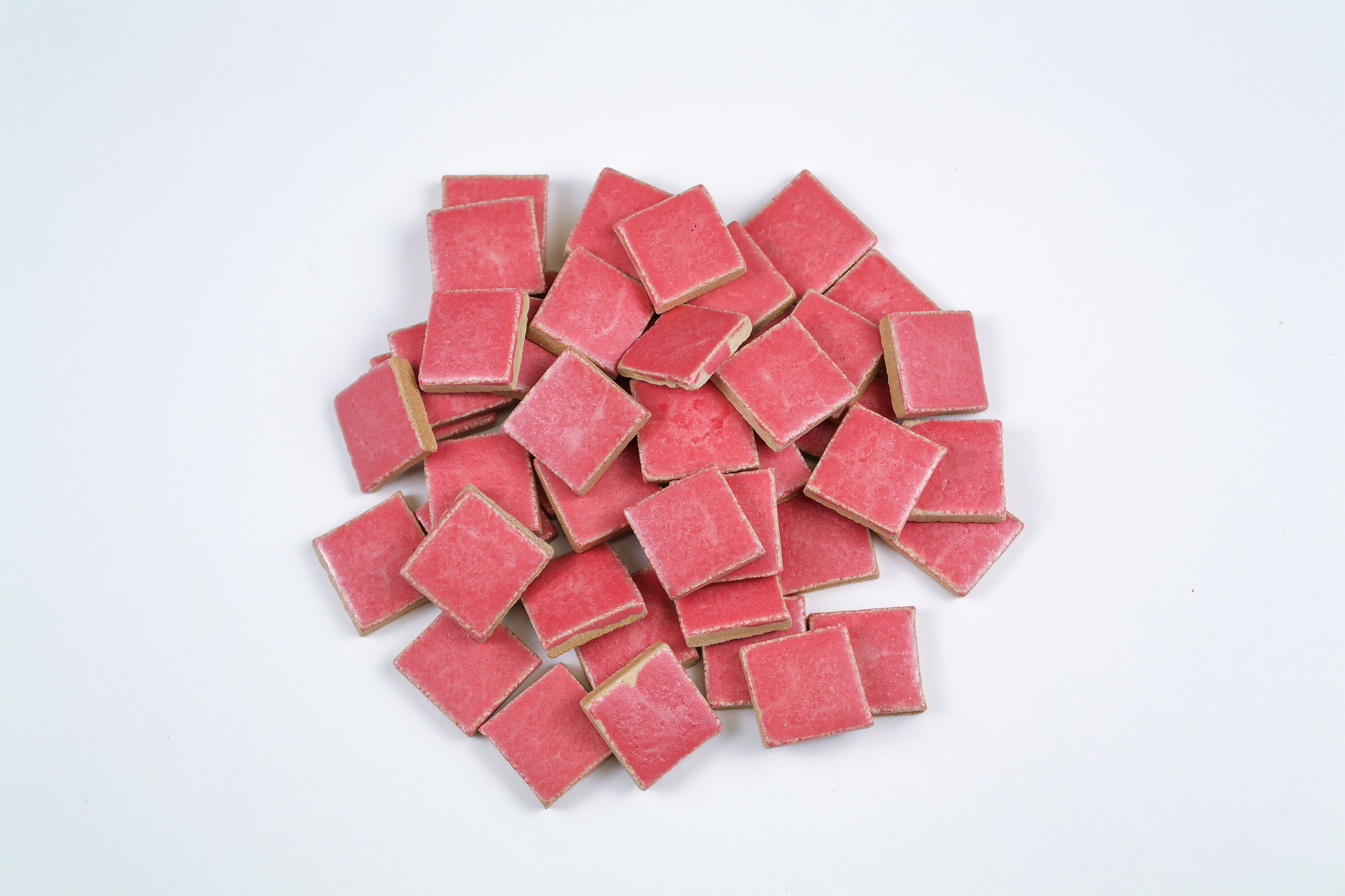 Bubble Gum Pink Rectangles Handmade Ceramic Tiles for Mosaic - Etsy