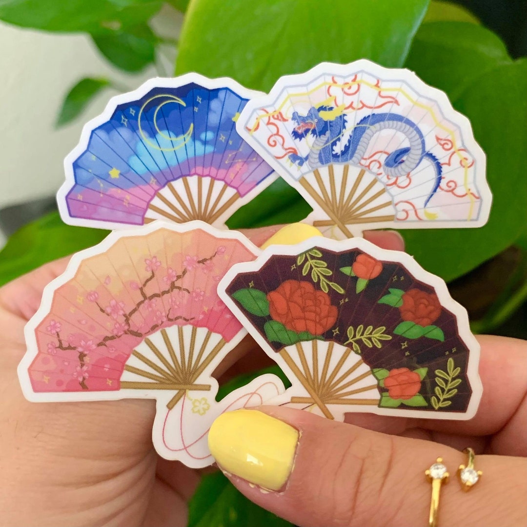 Fan Sticker Set | Cute Aesthetic, Clear Vinyl Sticker, Waterproof ...