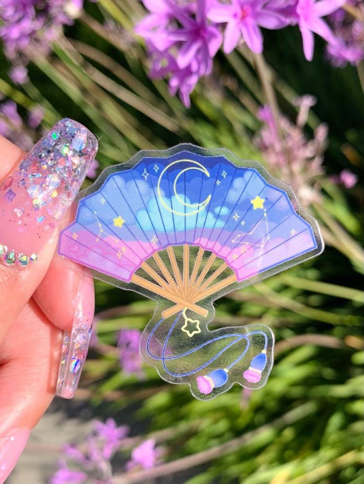 Star Night Sky Fan Sticker | Cute Aesthetic, Clear Vinyl Sticker ...