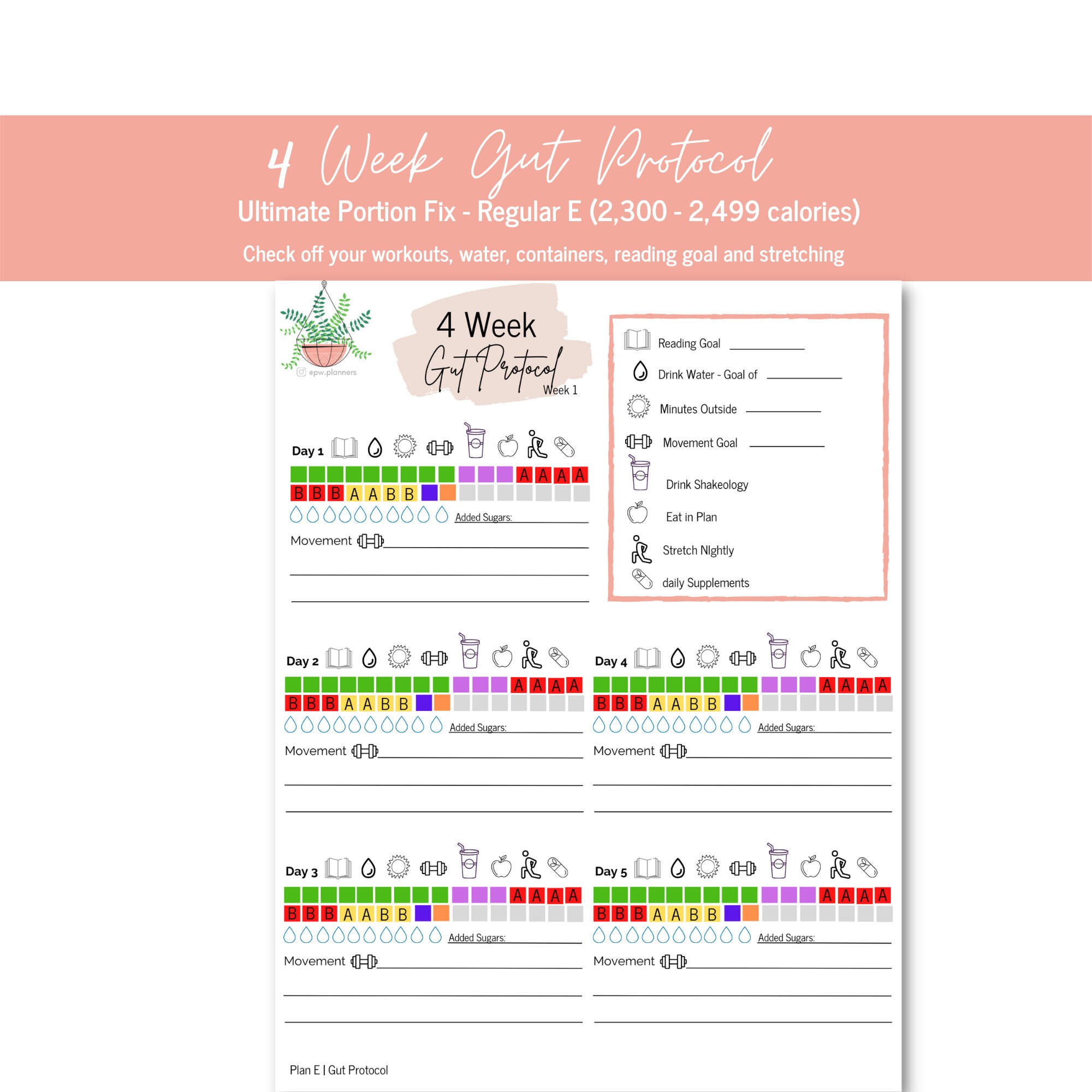 Paper Plan D 4 Week Gut Protocol Tracker Paper & Party Supplies etna.com.pe