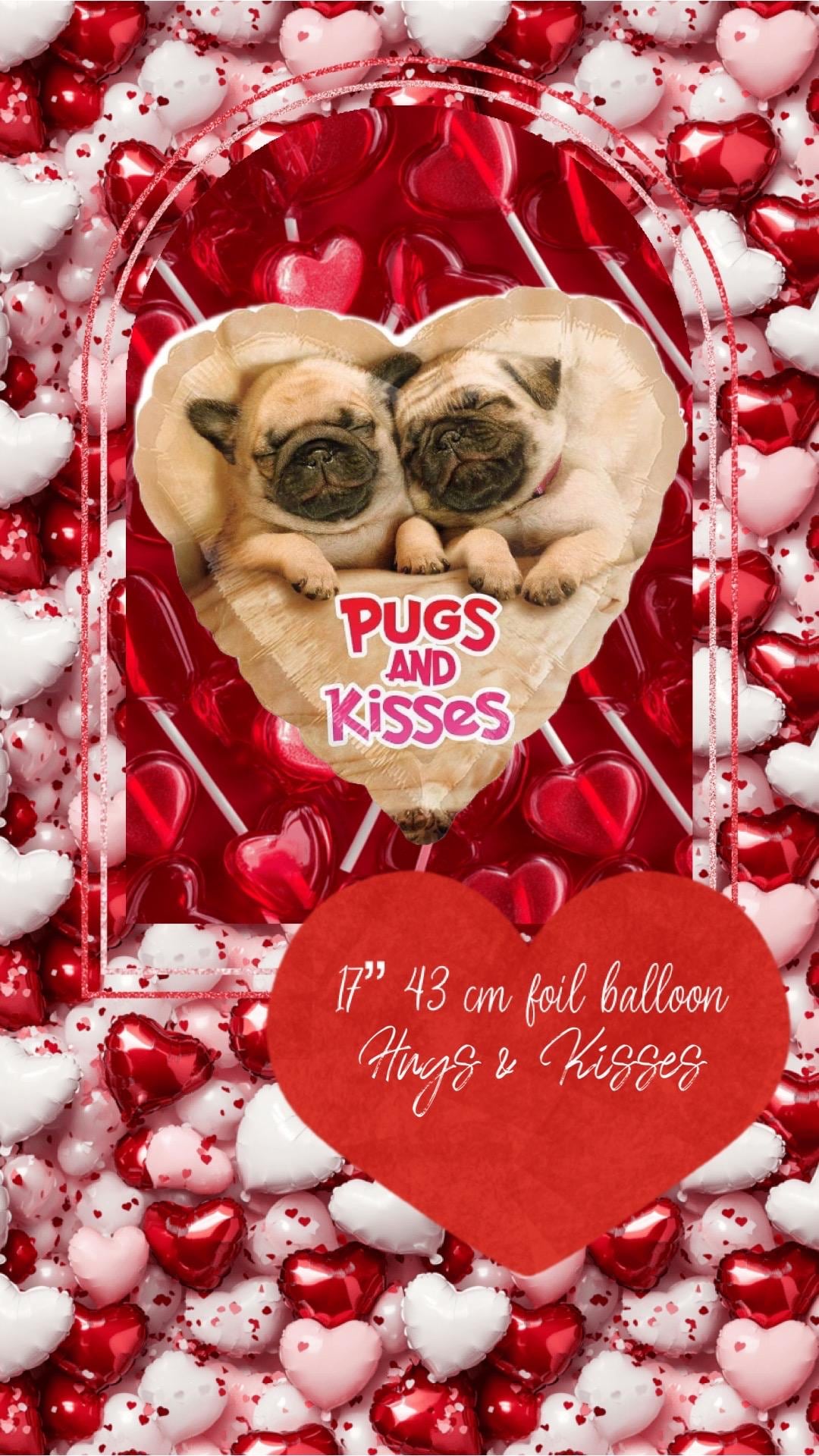 Pugs & Kisses 18” 46 Cm Foil Balloon Puppies Cuddling - Etsy