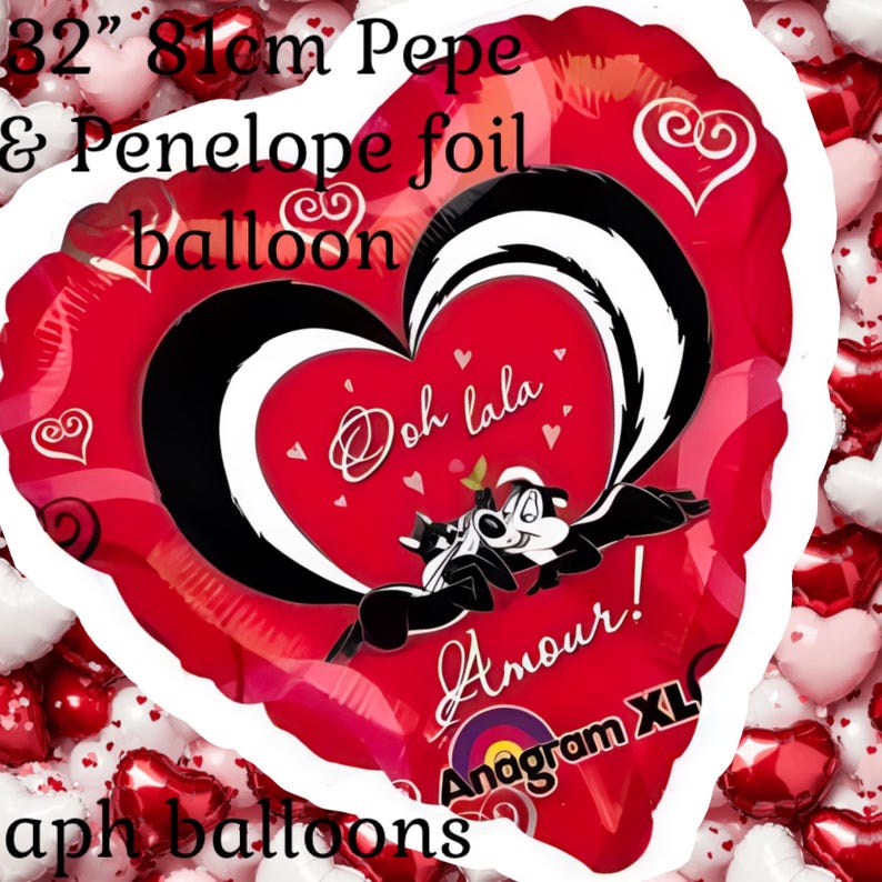 32” 81cm Gigantic Pepe and Penelope Foil Balloon - Etsy