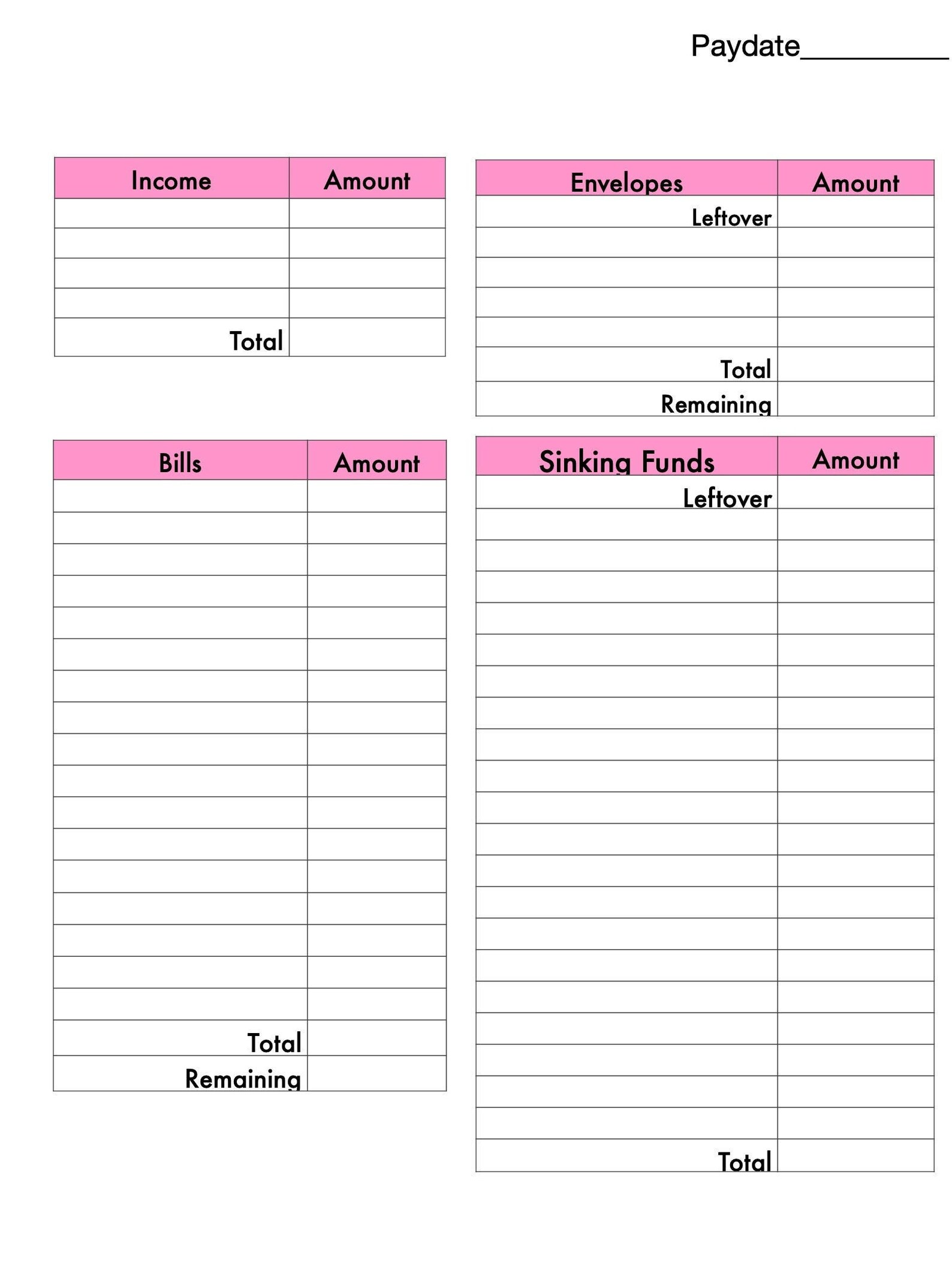 Paycheck Breakdown Sheet - Etsy