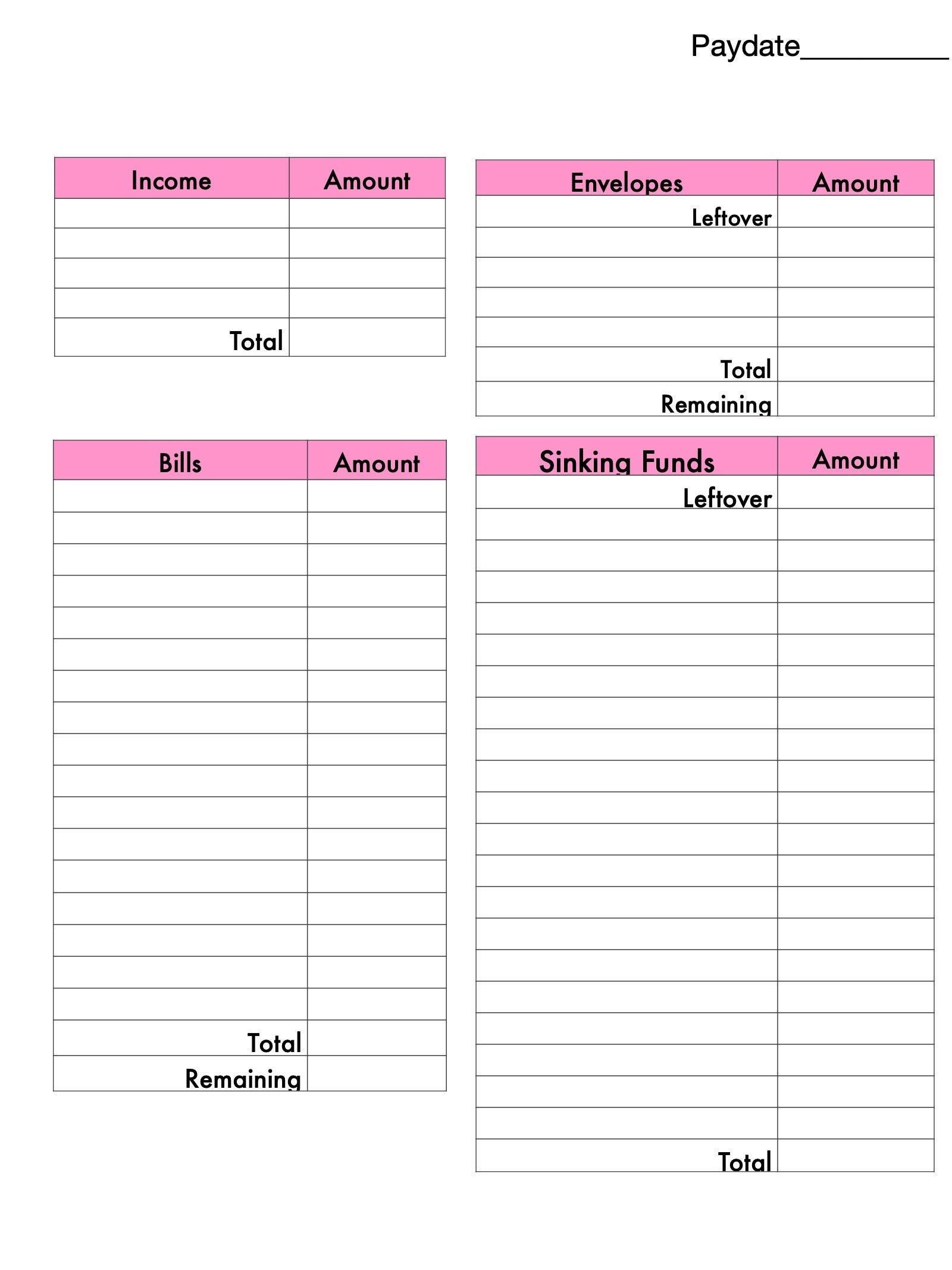 Paycheck Breakdown Sheet - Etsy
