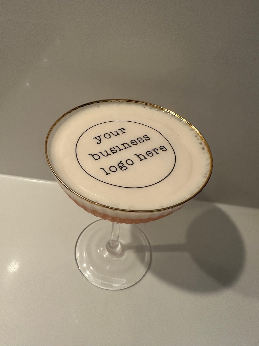 12 YOUR BUSINESS LOGO Edible Cocktail Toppers With Matching Mini Pegs ...