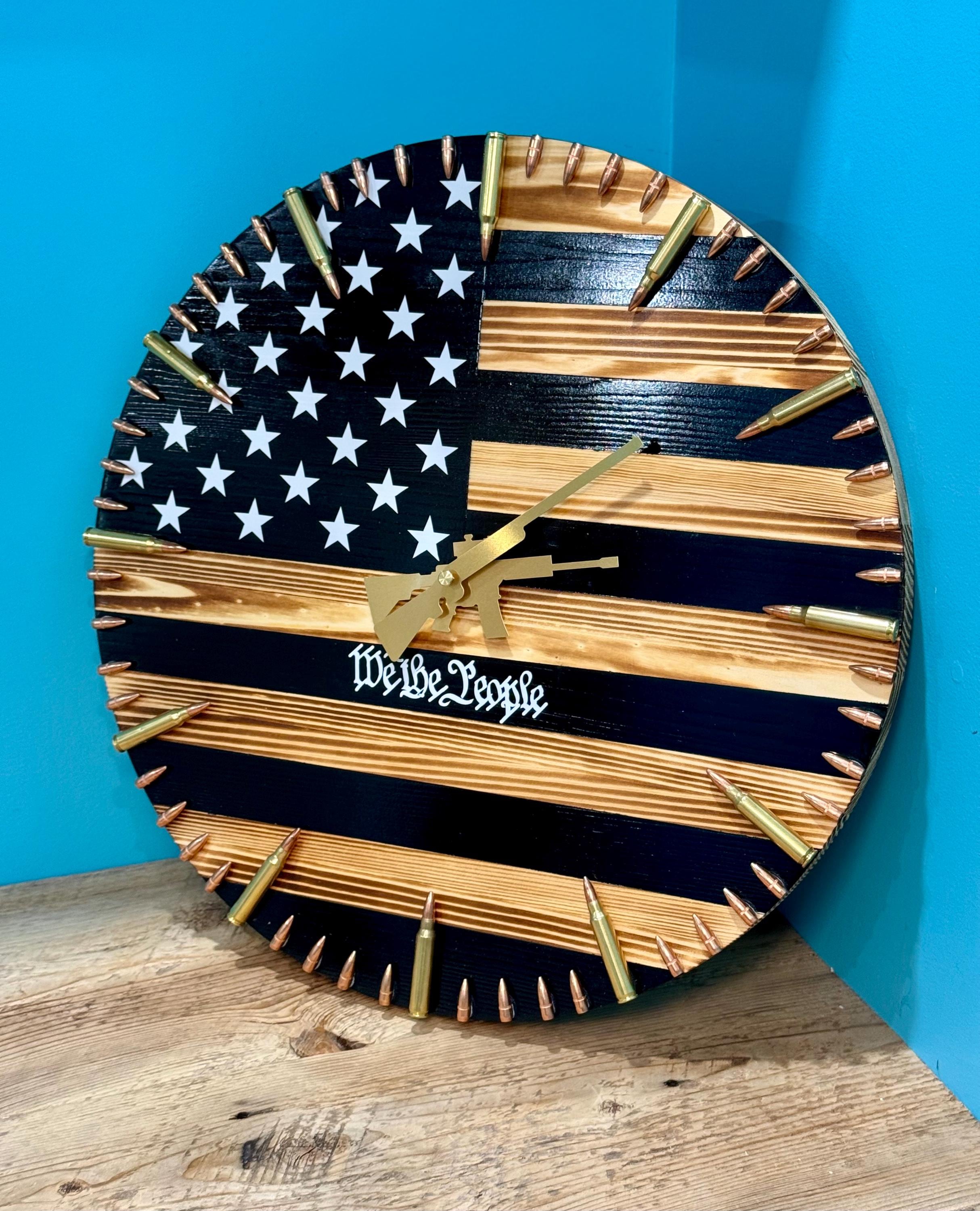 We the People Clock,american Flag Clock,rustic USA Clock,patriotic Wall ...