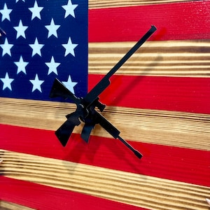 American Flag Clock,rustic USA Clock,patriotic Wall Clock,usa Flag ...