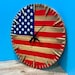 American Flag Clock,rustic USA Clock,patriotic Wall Clock,usa Flag ...