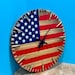American Flag Clock,rustic USA Clock,patriotic Wall Clock,usa Flag ...