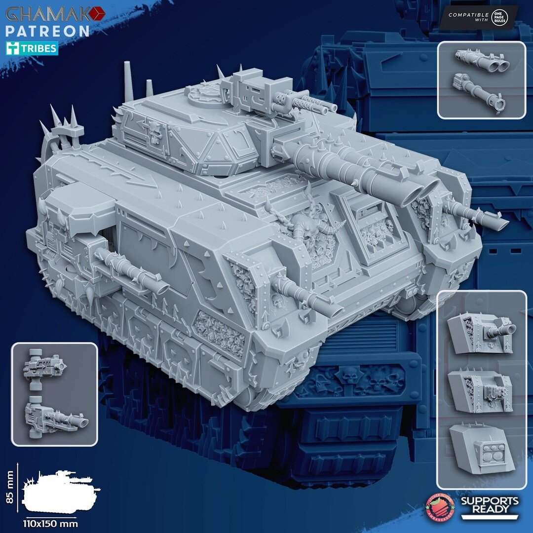 Heretic Armoured Tank Heretic Knights Ghamak Resin Miniatures for ...