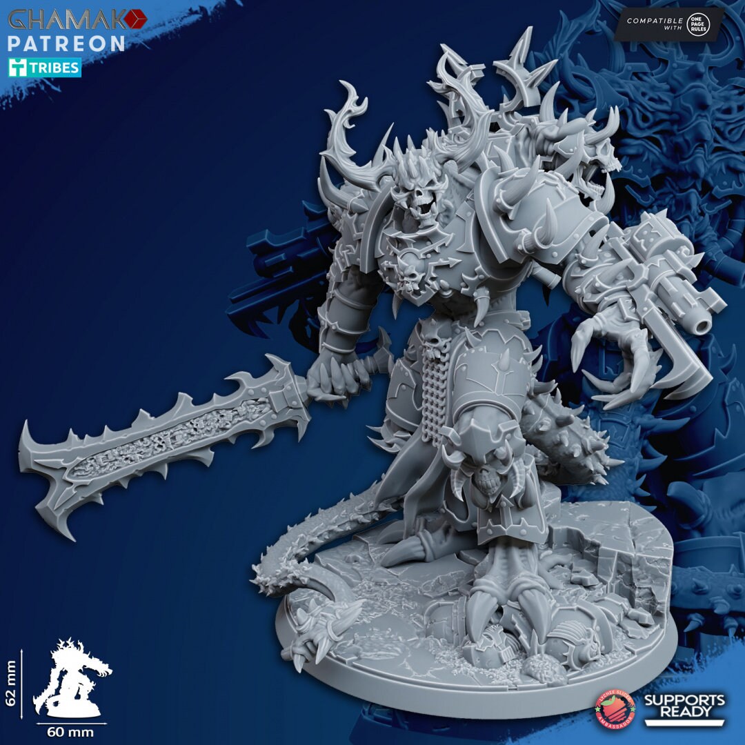 Demonic Lord Heretic Knights Ghamak Resin Miniatures for Tabletop Dnd ...