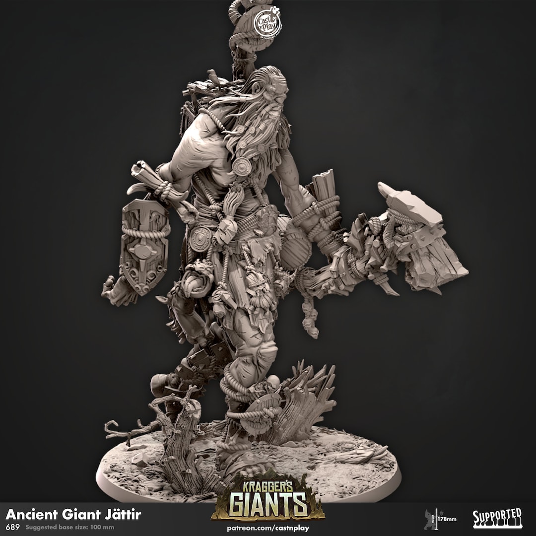 Ancient Giant Jättir Kraggers Giants 32 Mm Scale Miniatures Gift for Tabletop Dnd Frostgrave ...