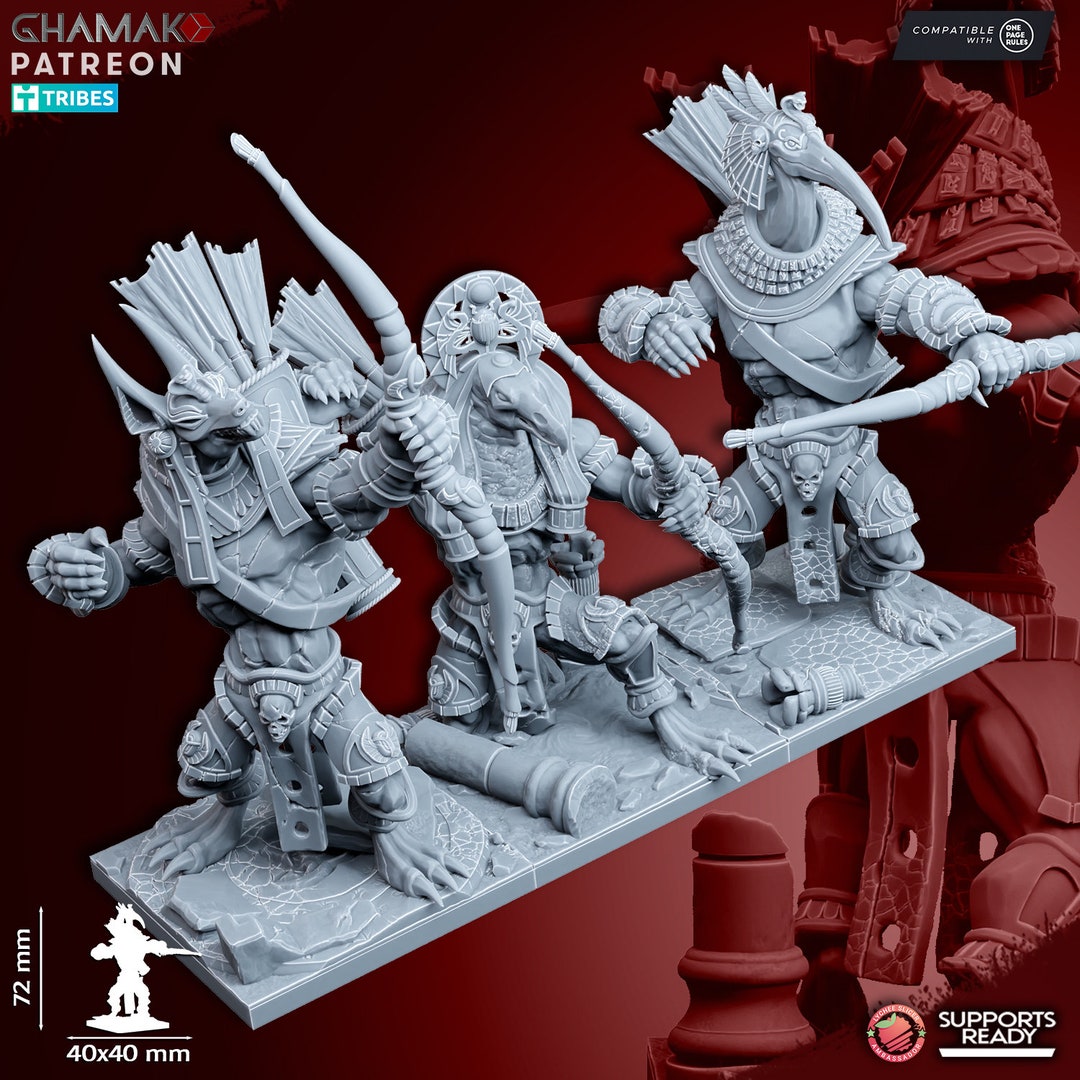 Nomad Archers Undead Pharaohs Ghamak Resin Miniatures for Tabletop Dnd ...