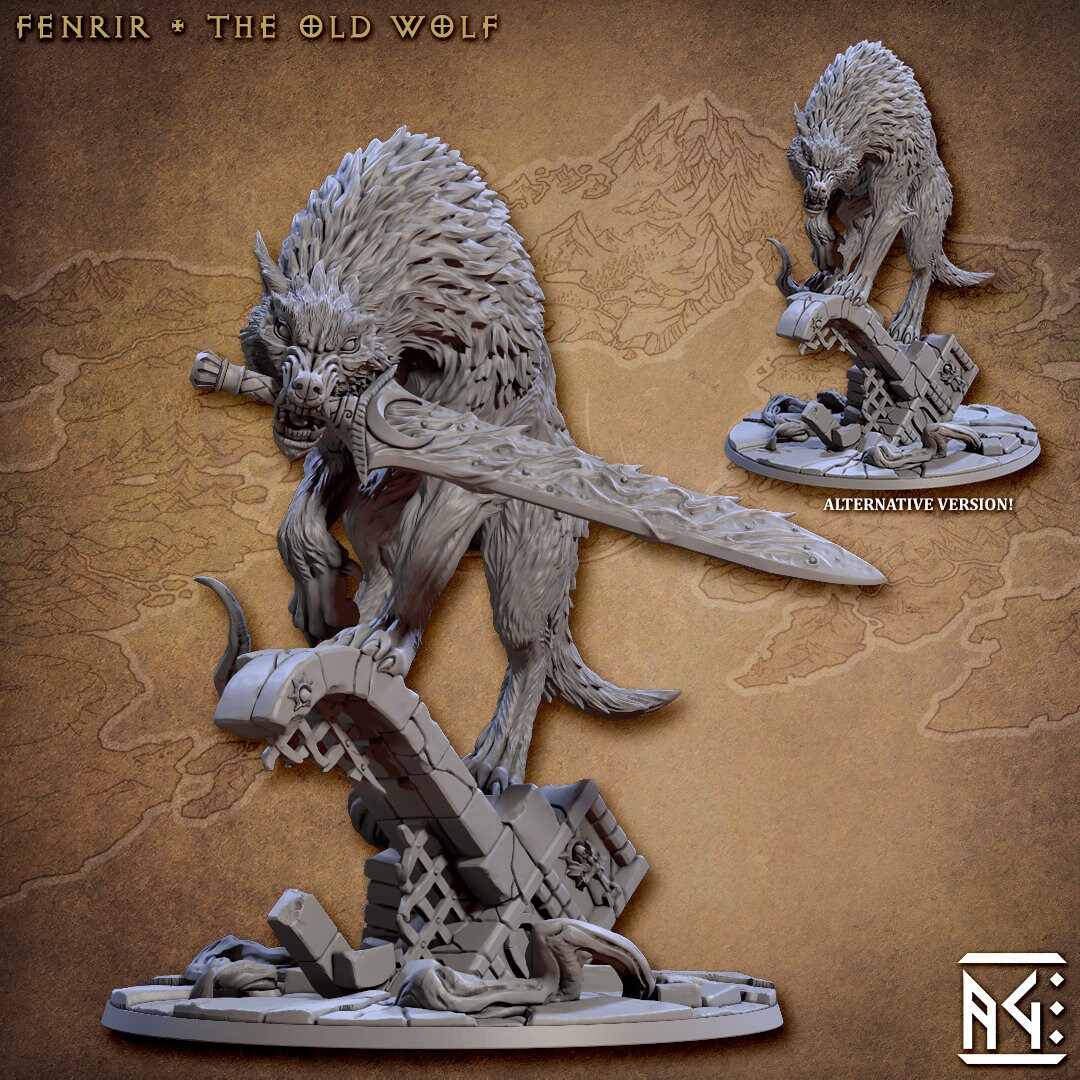 Old Wolf Fenrir, Artisan Guild, 32 Mm Scale, Tabletop, Dungeons and ...