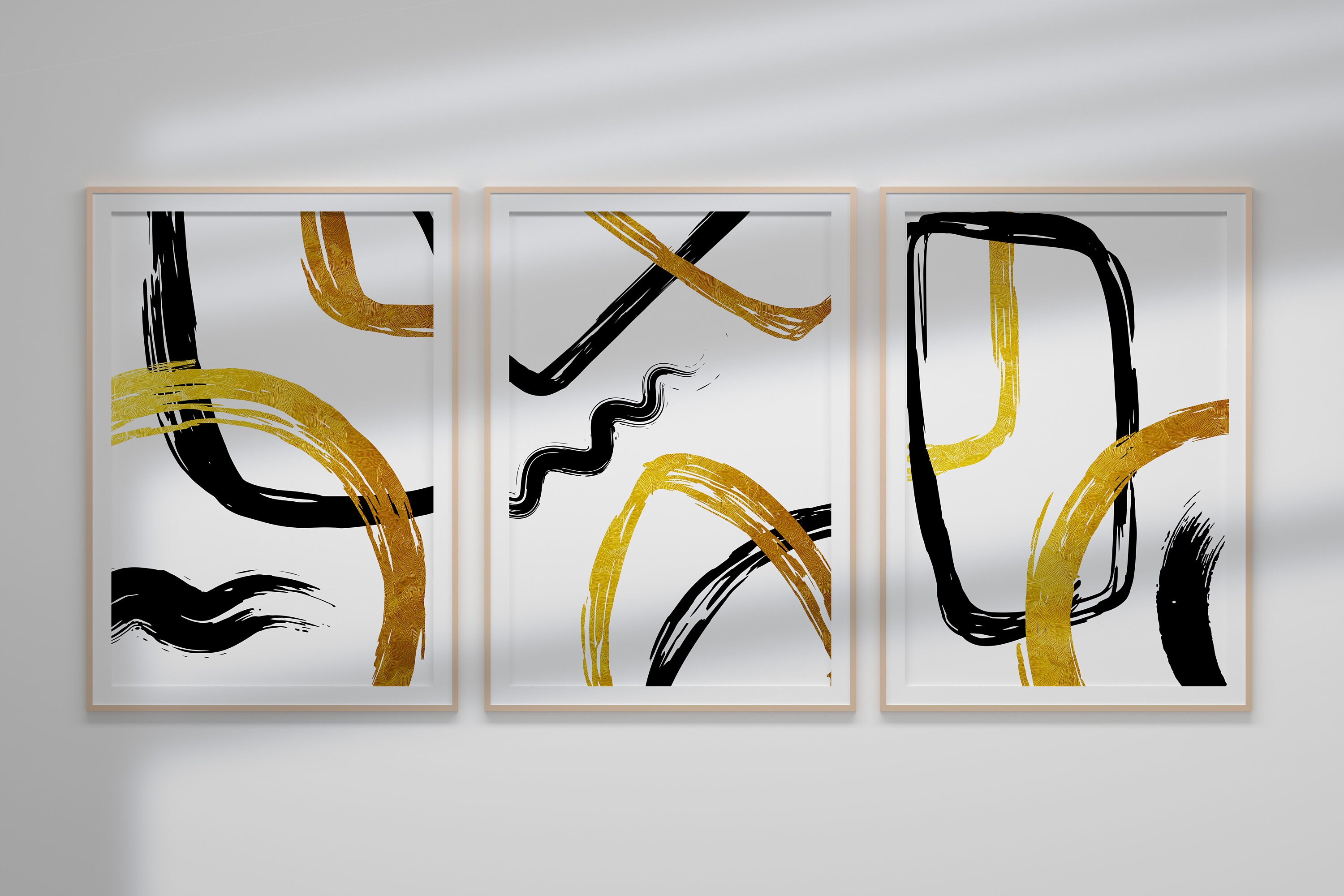 Simple Abstract Art, Set of 3, Printable Wall Art, Line Art - Etsy