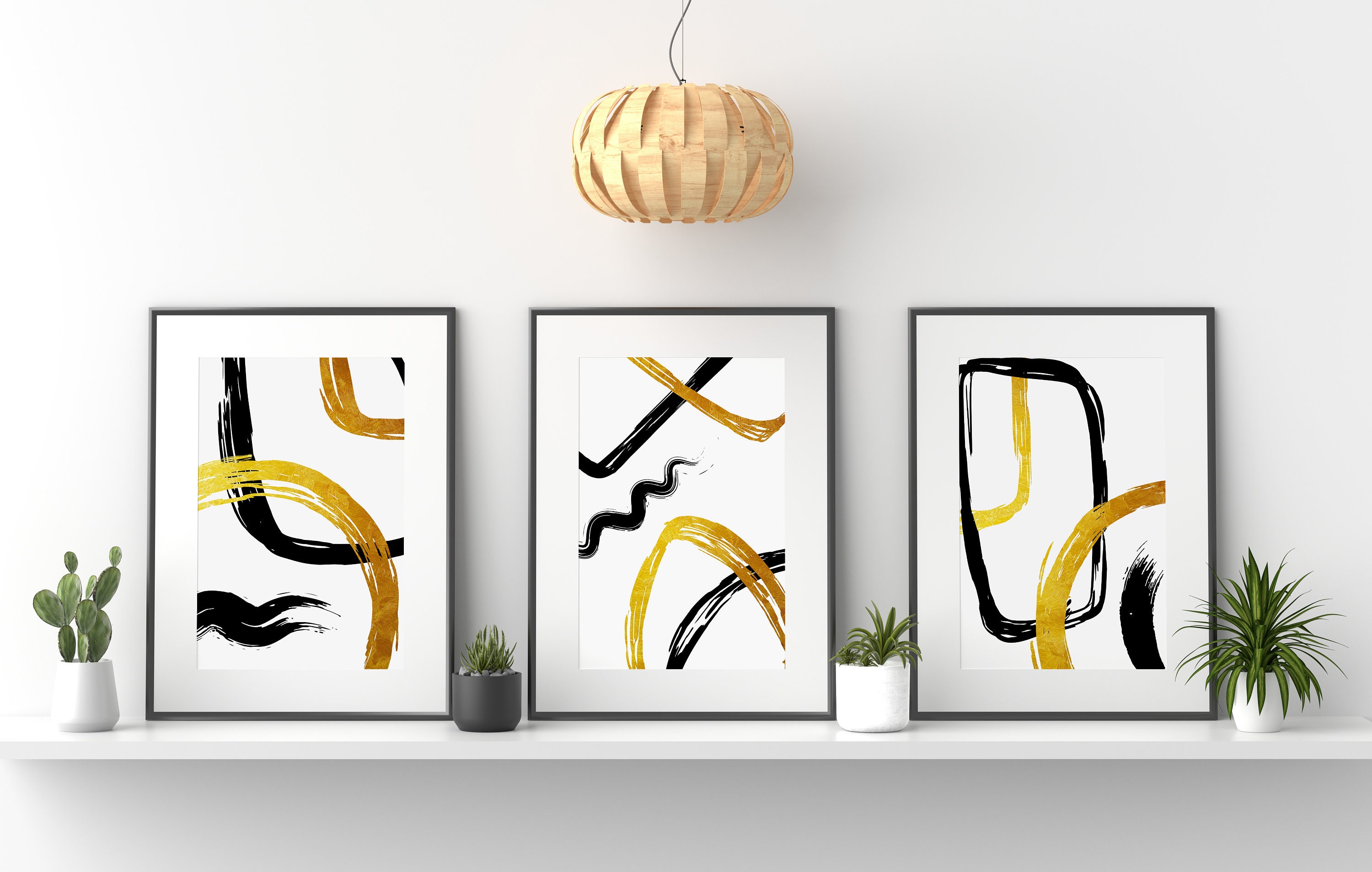 Simple Abstract Art, Set of 3, Printable Wall Art, Line Art - Etsy