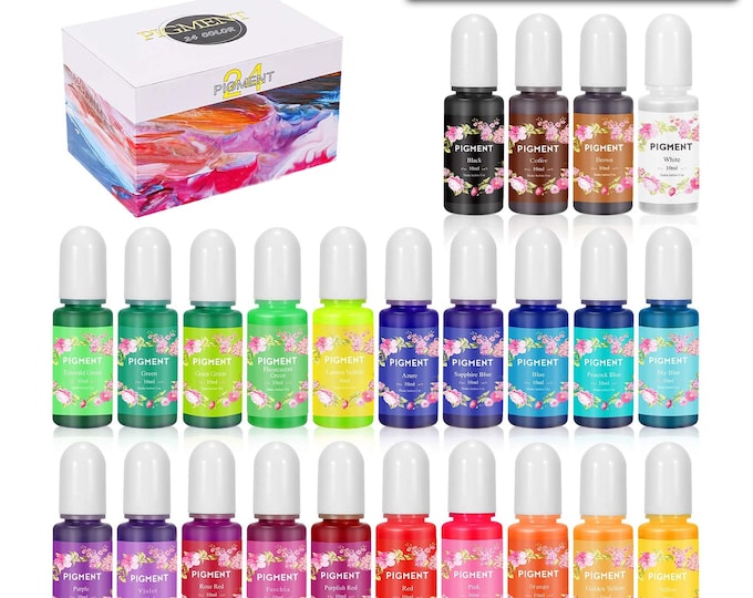 Resin Pigment, 24 Colors to Pick From Liquid Epoxy Resin Dye Resin ...