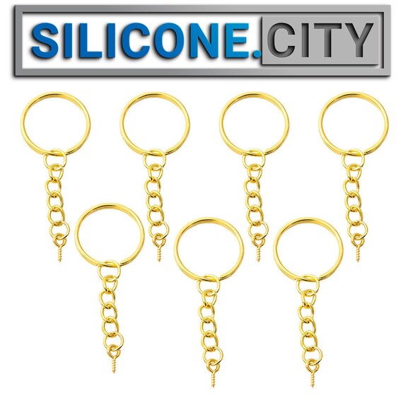 DIY Key Chain Sets 25mm Keychain Ring Jump Rings Gold | Etsy