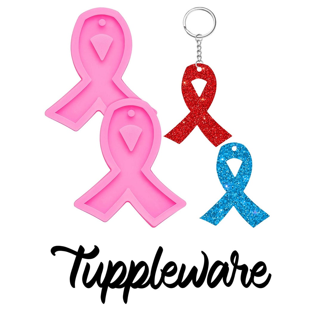 Silicone Ribbon Mold - Breast Cancer Ribbon Keychain Mold - Cancer ...