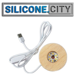 Lamp Resin Mold and LED Lights Display Wooden Base DIY LED Bottle Resin ...