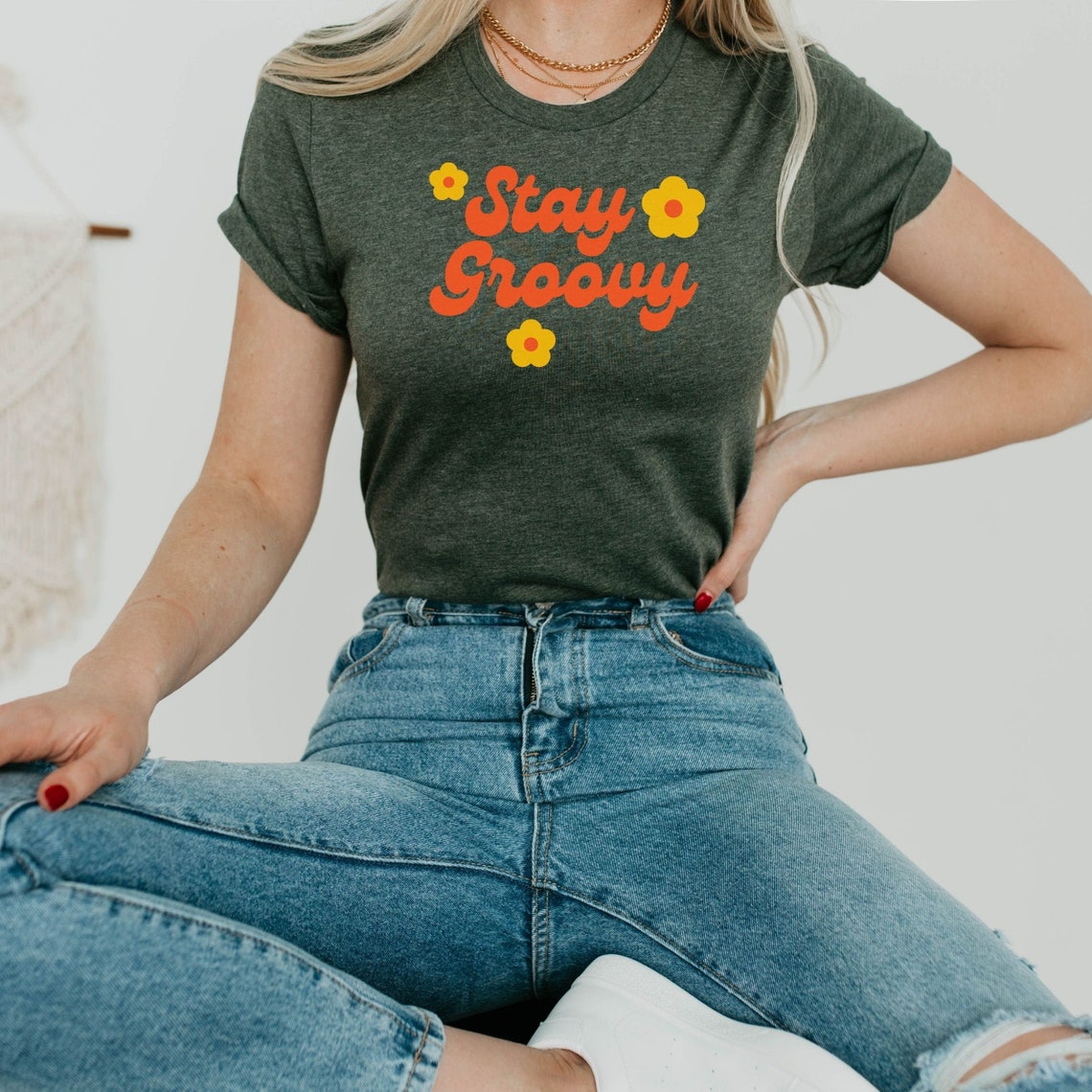 Stay Groovy Tshirt 70s Style Shirt Retro Style Cute Boho Etsy