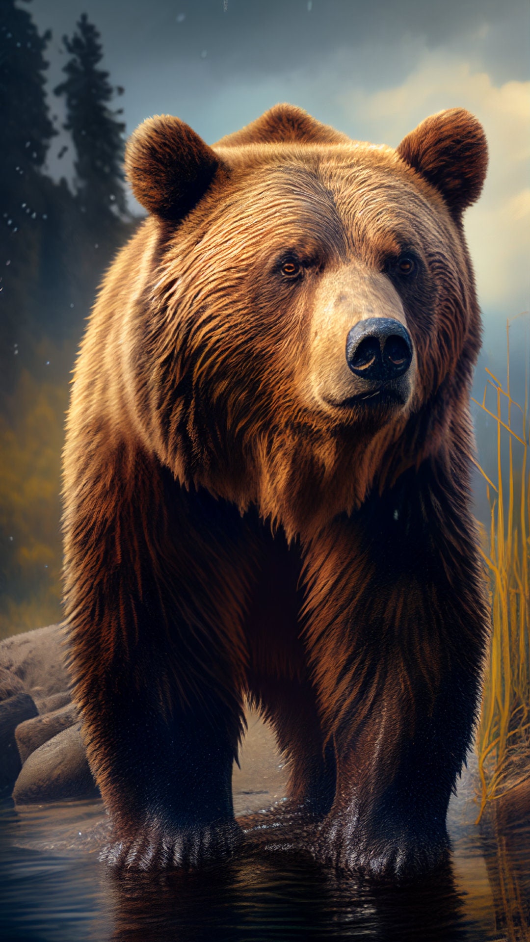 Digital Grizzly Bear Portrait - A Stunning Tribute to North America's ...