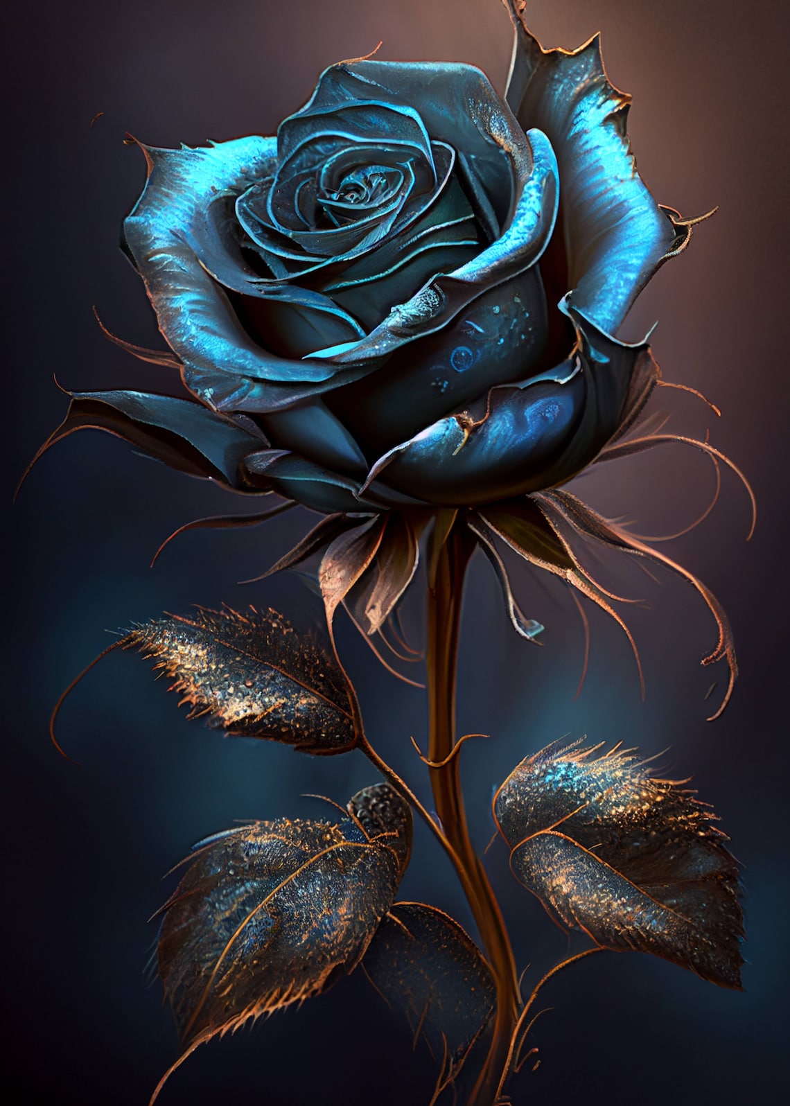 Blue Rose - Digitally Created Art - Phone Wallpaper - Etsy