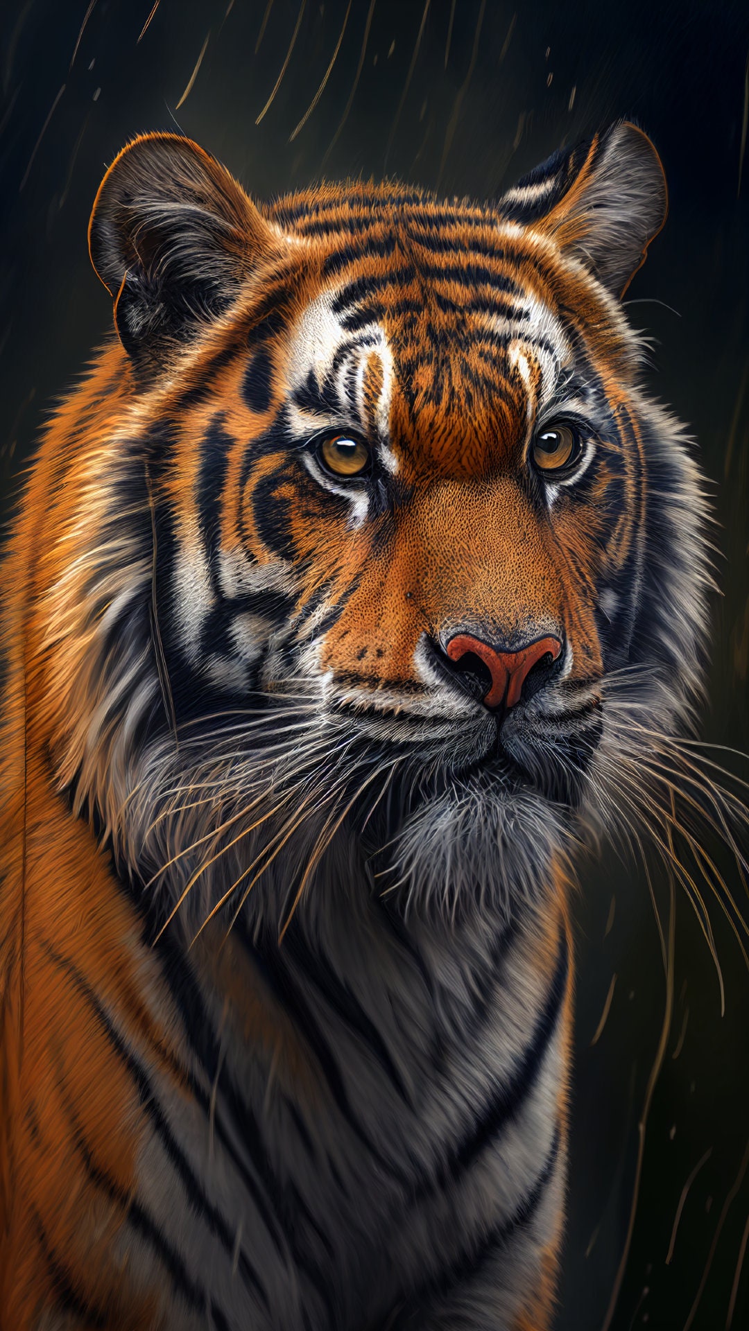 Digital Tiger Portrait Captivating and Realistic Depiction of the ...