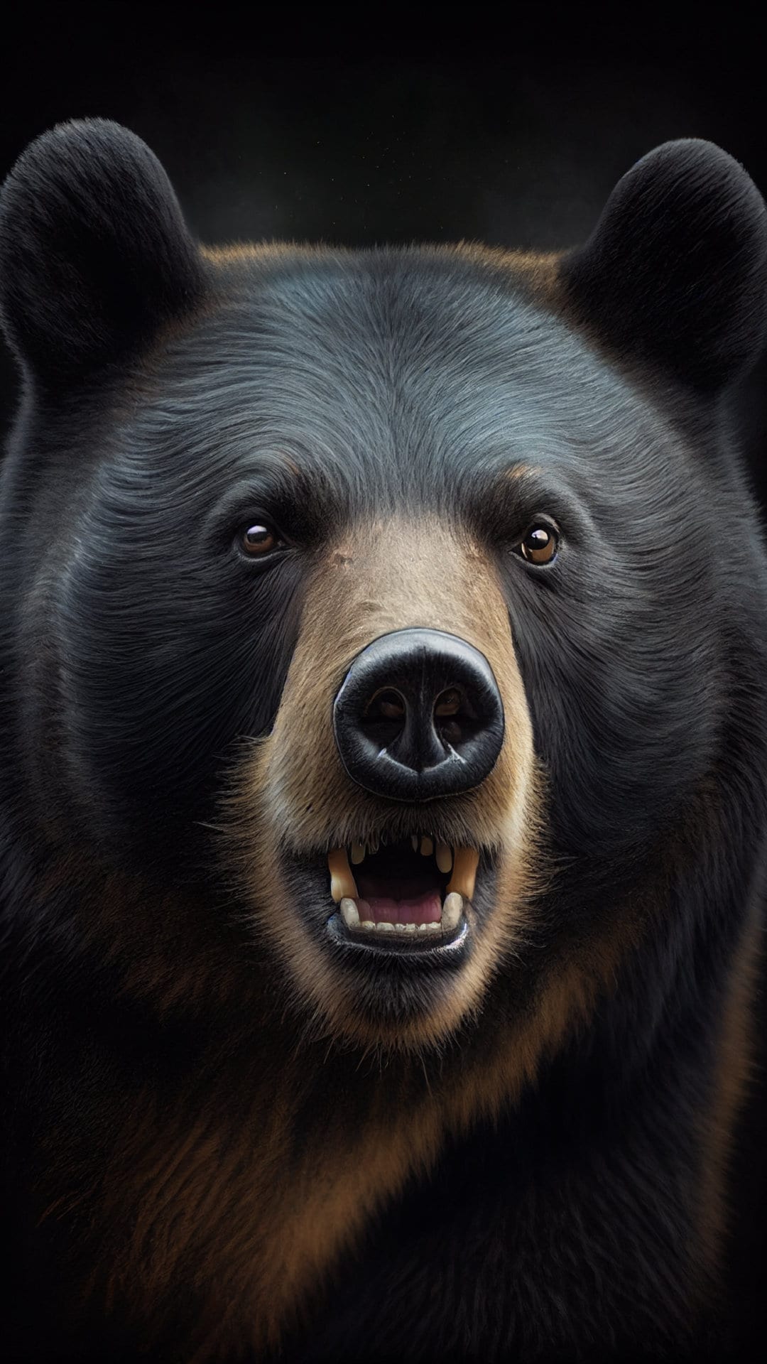Realistic Digital Black Bear Portrait: Perfect for Phone Wallpaper or ...