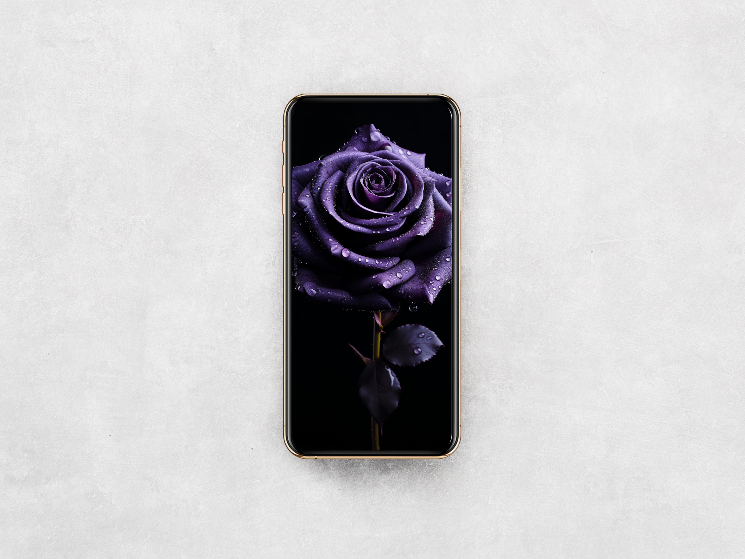 Purple Rose Phone Wallpaper - Digitally Created Art - Instant Download ...
