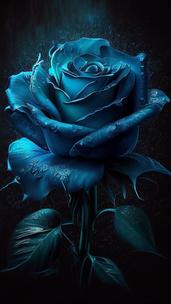 Black And Blue Rose Wallpaper