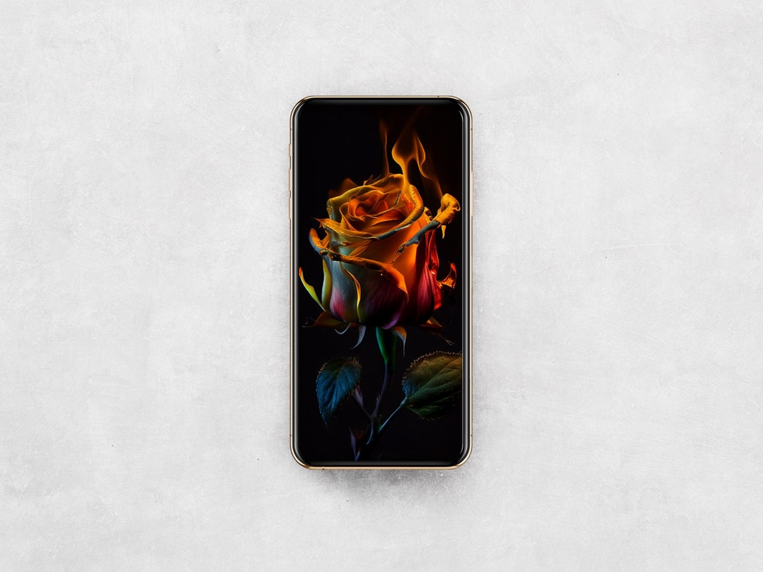 Digital Flaming Rose - A Fiery Twist on a Classic Flower - Digital Art ...