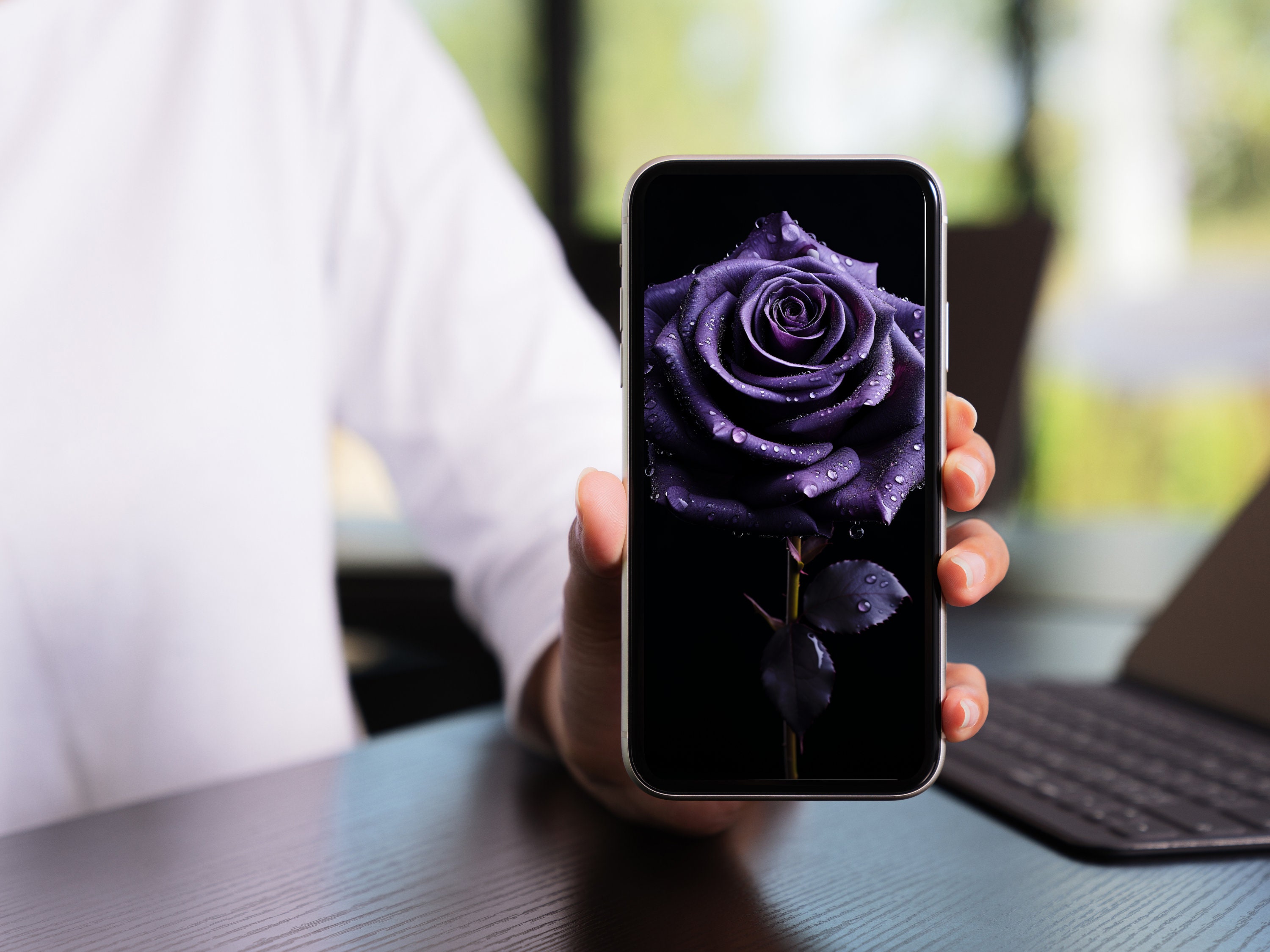 Purple Rose Phone Wallpaper - Digitally Created Art - Instant Download ...