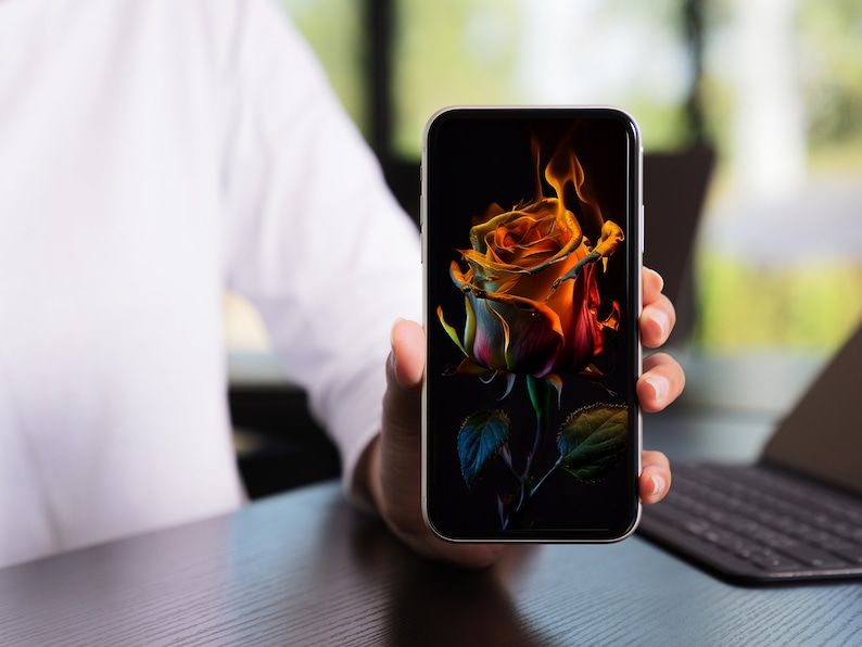 Digital Flaming Rose - A Fiery Twist on a Classic Flower - Digital Art ...