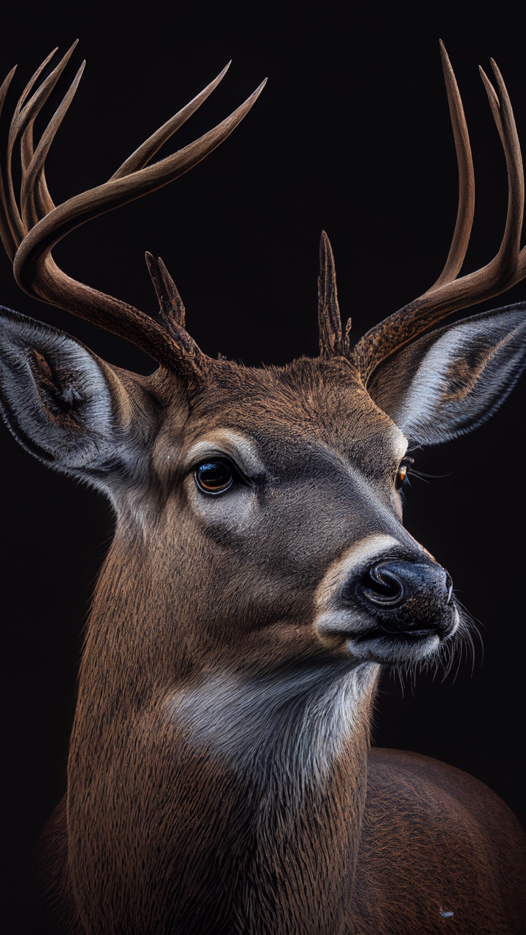 Realistic Digital Whitetail Deer Portrait: Perfect for Phone Wallpaper ...