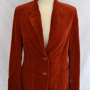 Vintage Fitted Velvet Rust Color Blazer Size S - Etsy