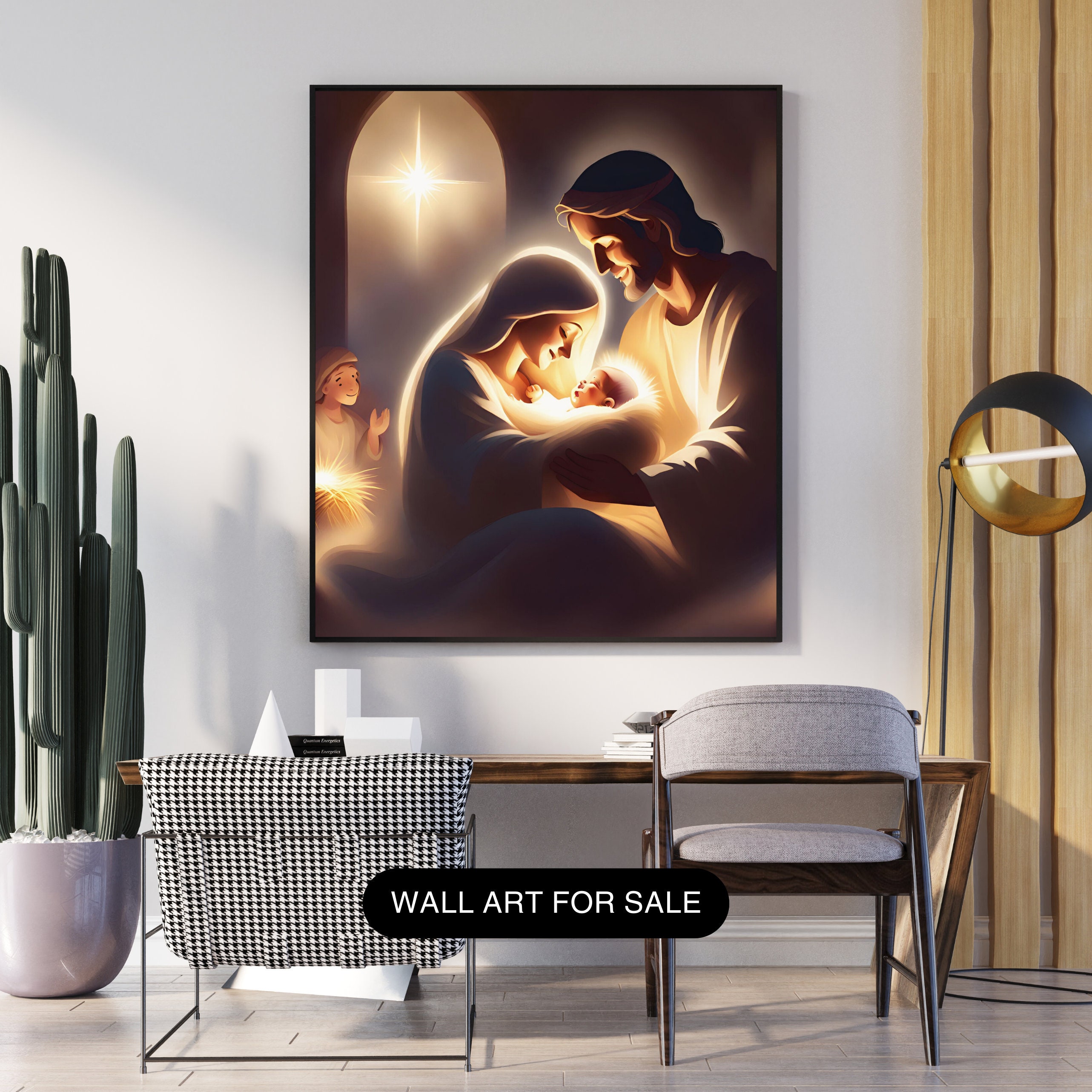 Nativity Scene Art, Christmas Jesus Digital Download, Christmas ...