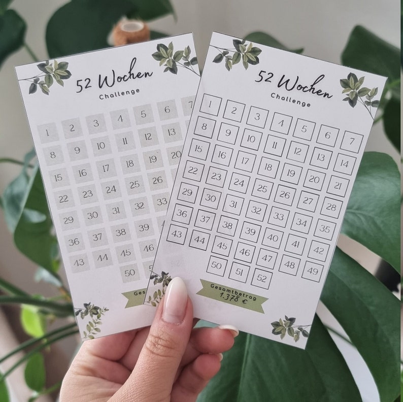 Download 52 Wochen Challenge A4 A5 A6 Sparchallenge - Etsy France