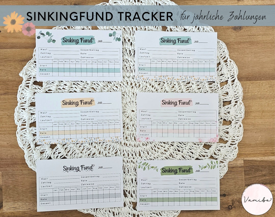 Sinking Fund Tracker Für Jährliche Zahlungen, Printversion, A6 Format ...