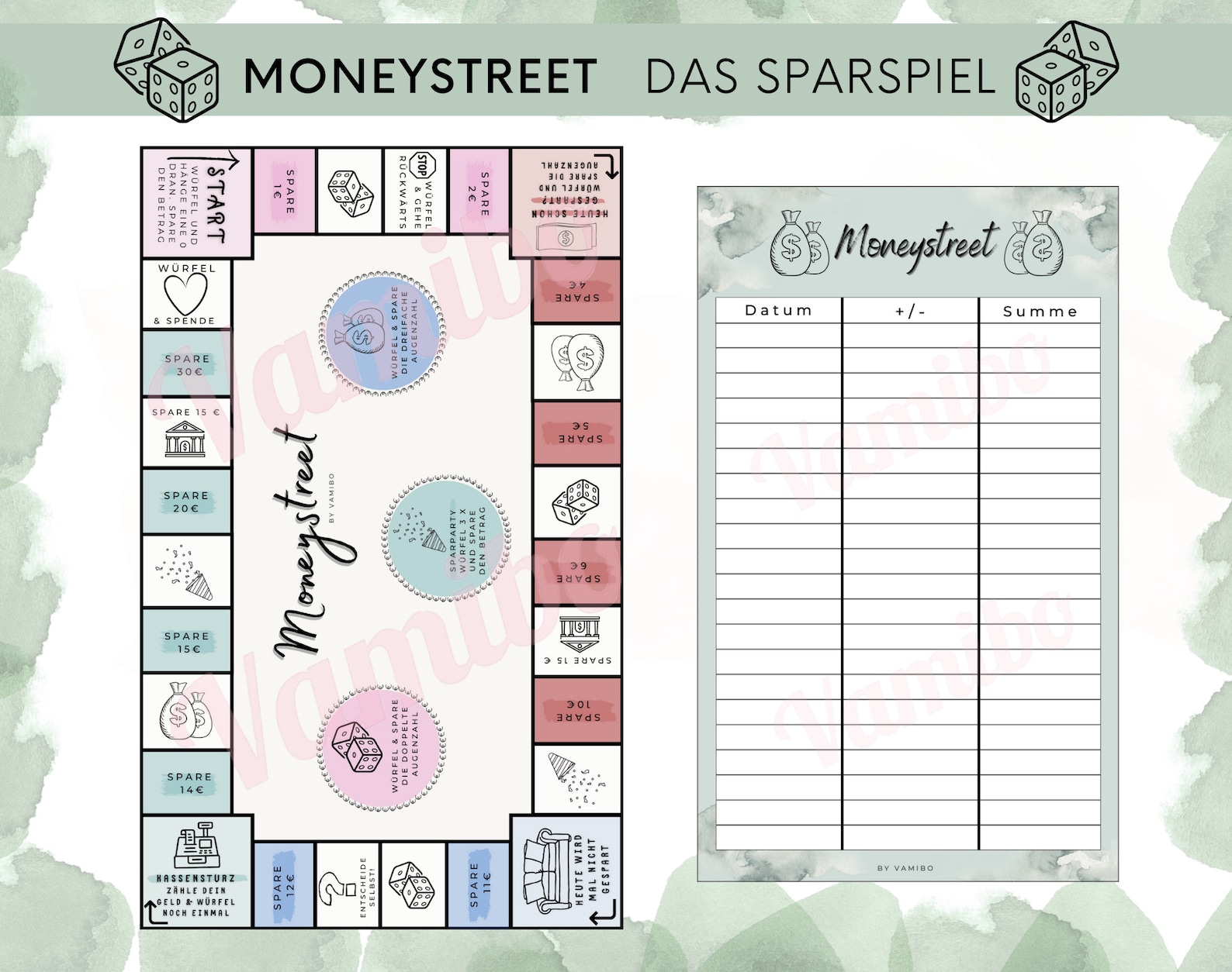 Moneystreet Das Sparspiel für Jeden Foliert Sparspiel passend für A6 ...