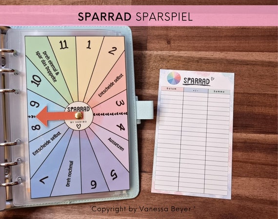Das Sparrad das Sparspiel für Jeden foliertes Sparspiel - Etsy.de