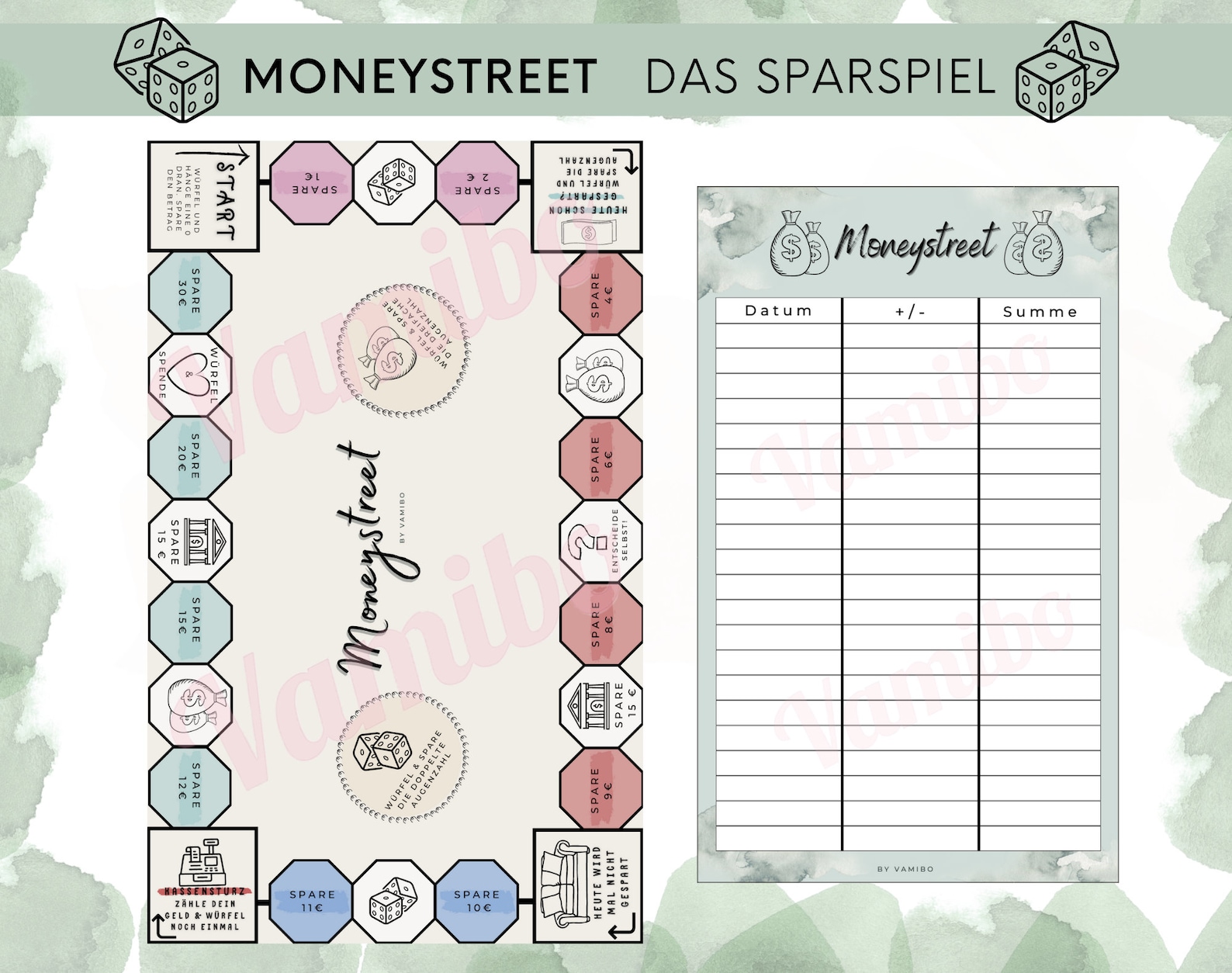 Moneystreet Das Sparspiel für Jeden Download passend für A6 ...