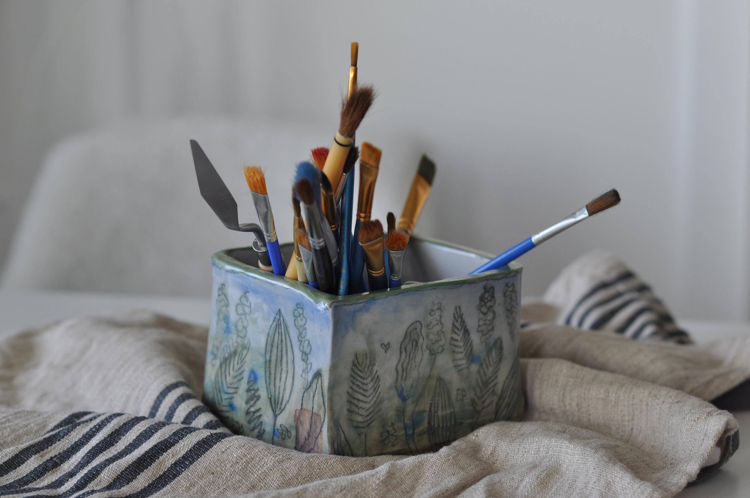 Handmade Ceramic Seeds / Brush Holder – Perfect Gift for Artists ...