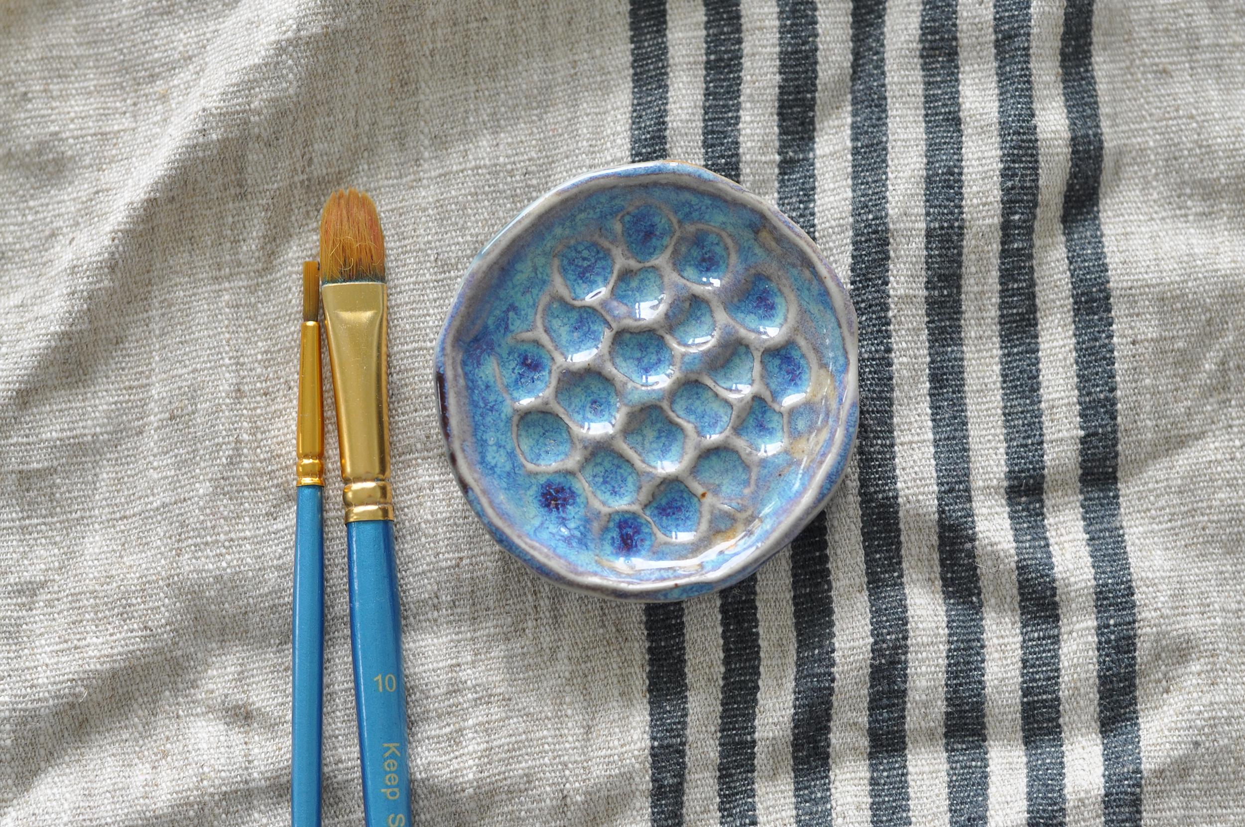 Handcrafted Textured Ceramic Plate for Cleansing Makeup or Artist ...