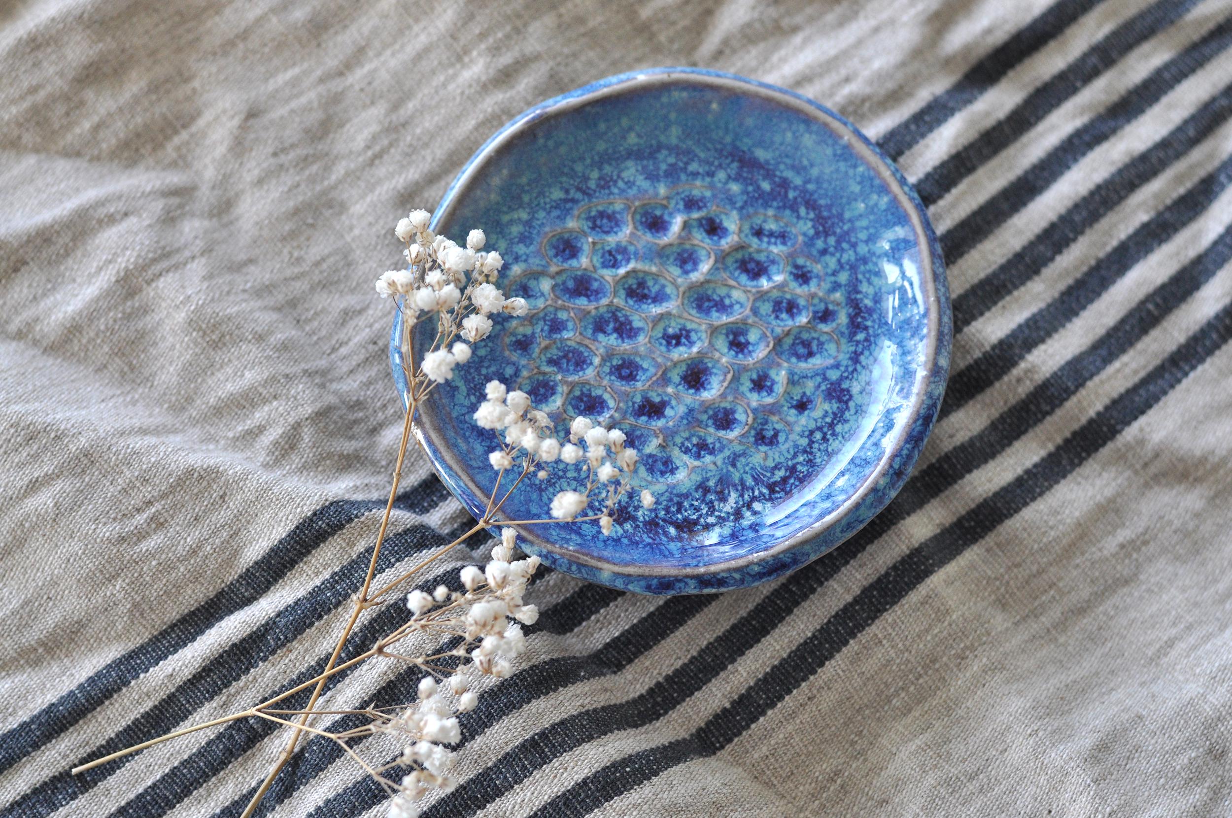 Handcrafted Textured Ceramic Plate for Cleansing Makeup or Artist ...