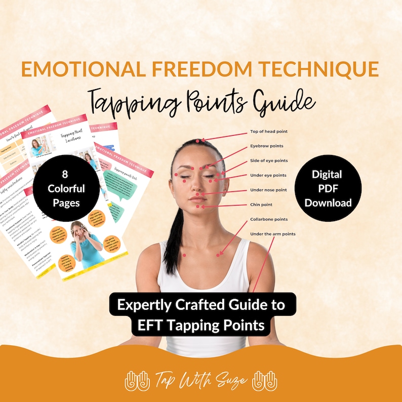 EFT Tapping Points Poster + Guide | Printable Therapy Chart | Practitioner & Personal Use ...