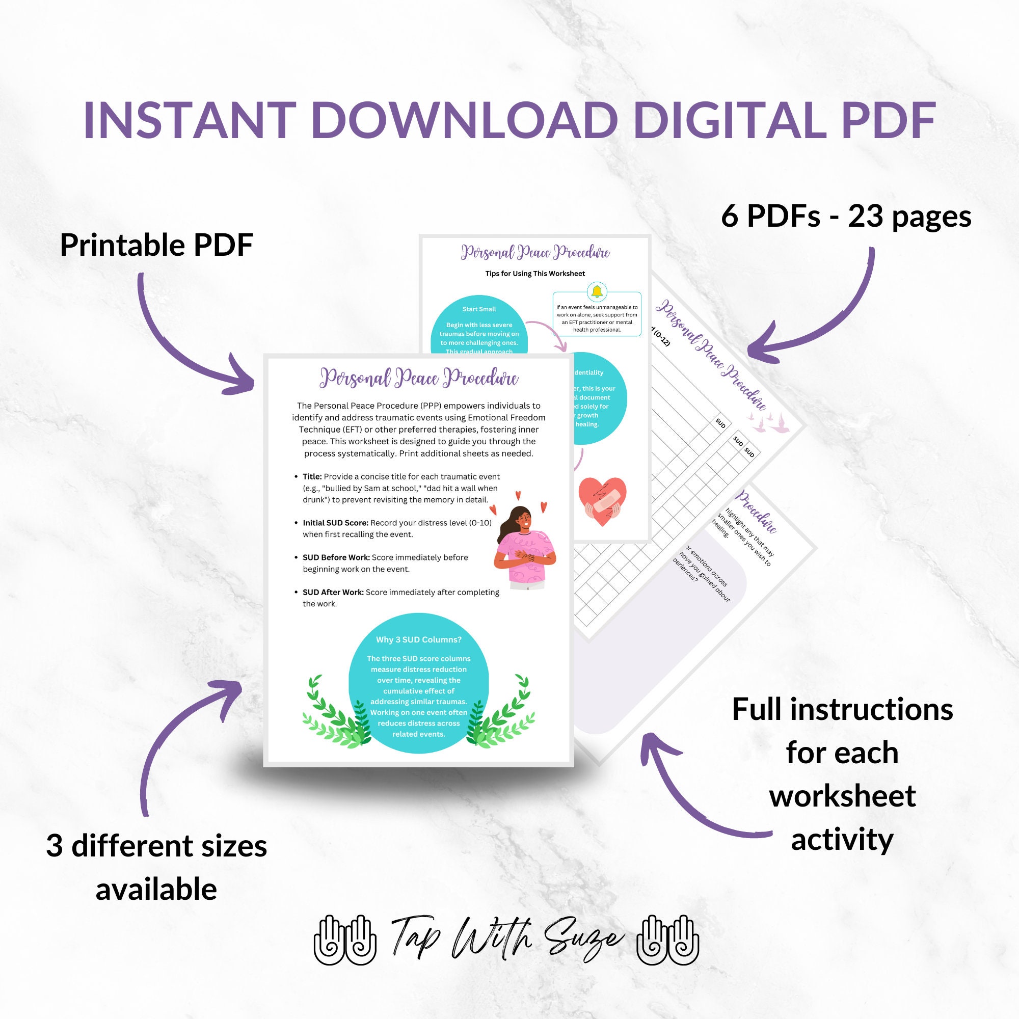 EFT Tapping Worksheet Bundle! EFT Tapping Tracker, Tapping Journal ...